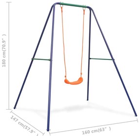 vidaXL Marketos Houpačka pro jedno dítě oranžová