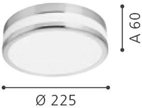 EGLO PALERMO koupelnové stropní LED svítidlo průměr 225mm, 11W, IP44, 230V - 94998