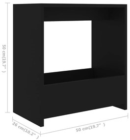 Odkládací stolek černý 50 x 26 x 50 cm dřevotříska - Default Title