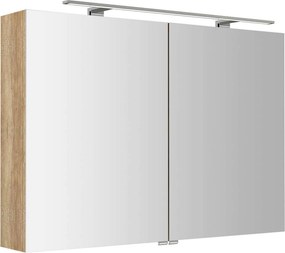 Sapho Riwa - Zrcadlová skříňka s LED osvětlením 101x70x17 cm, dub alabama RIW100-0022