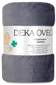 Beránková deka OVEČKA šedá 150 x 200 cm