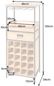 Regál na víno Nikolas 120 cm borovice