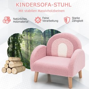 Costway Dětské křeslo pro batolata Dětská pohovka čalouněná s opěrkou, růžový