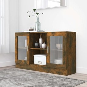 vidaXL Prosklená skříň 120 x 30,5 x 70 cm dřevotříska [815628] Barva: kouřový dub