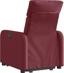 Zvedací polohovací křeslo vínové textil 3206702