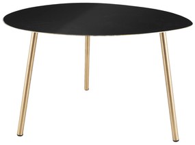 Černý konferenční stolek Voalo L, zlatá podnož