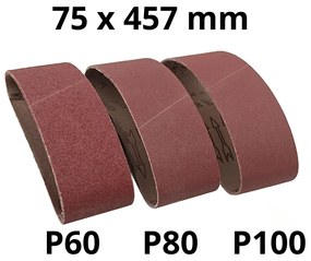 Asist Sada brusných pásů 75x457mm 3ks