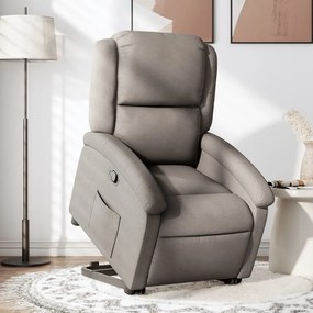 Zvedací polohovací křeslo taupe textil 3204172