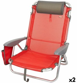Skládací židle s opěrkou hlavy Aktive Menorca, Červená 51 x 76 x 45 cm (2 kusů)