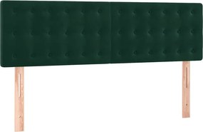 Box spring postel s matrací a LED tmavě zelená 140x190 cm samet 3134642