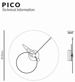 Designové nástěnné hodiny Nomon Pico WO 40cm