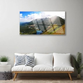Plexisklo-obraz Hory Louka Krajina 100x50 cm