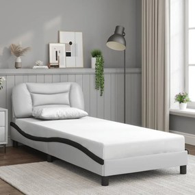 Rám postele bez matrace Hvar bílý a černý 80 x 200 cm umělá kůže 3207966