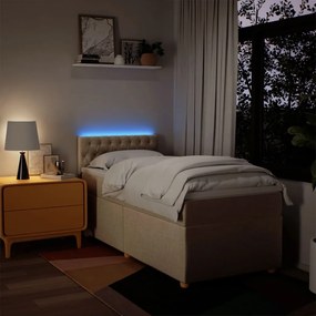 Box spring postel s matrací krémová 90x200 cm textil 3288875
