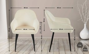 Jídelní židle Boise samet – krémová