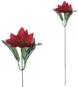 Květina umělá. Poinsécie, vánoční růže , barva červená 1-hlavá - UK-0027