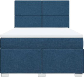 Box spring postel s matrací modrá 140x190 cm textil 3292782
