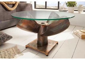 Massive home | Konferenční stolek OCEAN 60 CM měděný včetně skla