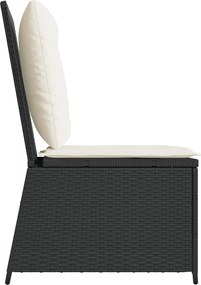 Zahradní sofa s polštářem Černá a krémově bílá polyratan 3394476