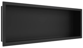 Cerano, zápustná polička s okrajem do obkladu 60x20x10 cm, černá matná, CER-CER-417461