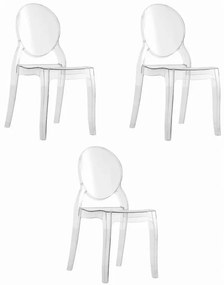 Set tří židlí SOFIA průsvitné (3ks)