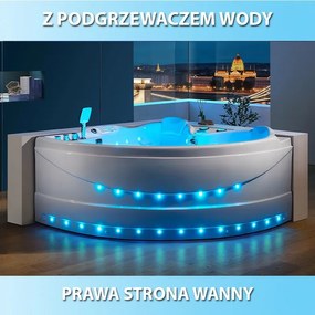 BPS-koupelny Hydromasážní vana HYD-RO764R 150x150 PRAVÁ s ohřevem vody