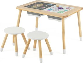 Costway Senzorický a hrací stůl s 2 stoličkami Dětský set stolu a židlí