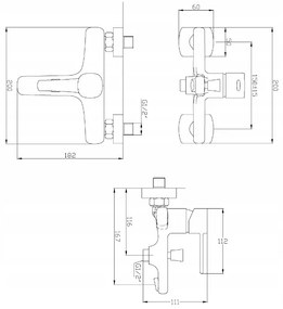 Invena Trend, vanová baterie s bodovou ruční sprchovou soupravou, měděná matná, INV-BW-02-014-V