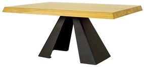 Drewmax ST371 - Jídelní stůl z masivního dubu 120x70x45cm - Dub přírodní – Černý kov