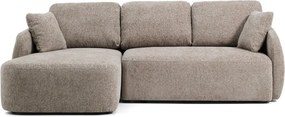 Taupe žinylková rozkládací rohová pohovka (levý roh/s lenoškou) Laira – Kave Home