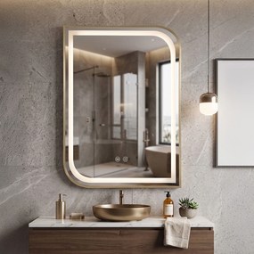 Rea Zone, LED zrcadlo, 60x80 cm, zlatá matná, HOM-00209