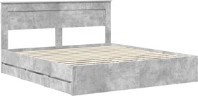 Rám postele s čelo Betonově šedá 180 x 200 cm Inženýrské dřevo 3409830