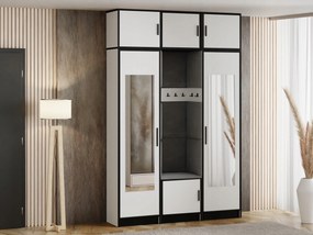 Šatní skříň s nástavcem ROJ 12 bílý + tanina šedý