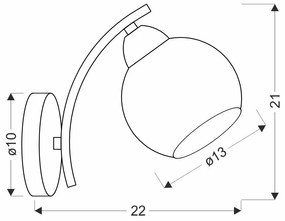 Nástěnné svítidlo v bílo-zlaté barvě Amos – Candellux Lighting