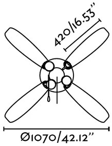 Stropní ventilátor se světlem Faro LISBOA 33102 hnědá + záruka 3 roky ZDARMA