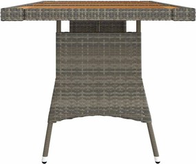 Zahradní stůl šedý 160 x 70 x 72 cm polyratan a masivní akácie 318697