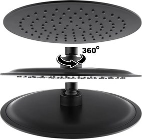 Erga Erga, SLIM sprchová hlavice o průměru 25cm, černá matná, ERG-YKA-BP.BRG25-BLK