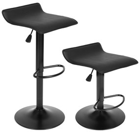 Barová židle, otočná podnožka, výškově nastavitelná, černá ekokůže