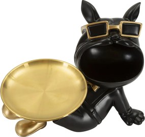 Dekorativní soška Dog Buddy černo-zlatá