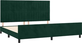 Rám postele bez matrace tmavě zelená 200 x 200 cm samet 3125900