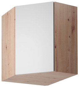 Horní rohová kuchyňská skříňka LANGEN 60 cm; světle šedá / dub artisan