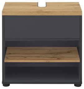 Antracitová skříňka pod umyvadlo v dekoru dubu 60x57 cm Thessa – Støraa