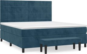Box spring postel s matrací tmavě modrá 160x200 cm samet 3137855