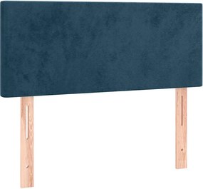 Box spring postel s matrací tmavě modrá 100x200 cm samet 3127359