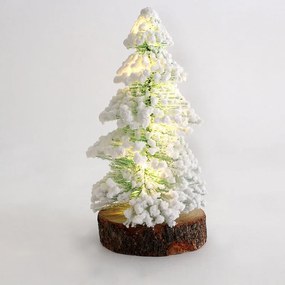 ACA DECOR Vánoční zasněžený LED stromek 1 3xAAA 26cm