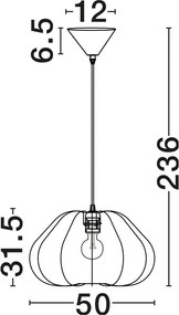 Matně bílé látkové závěsné svítidlo ø 50 cm Bora – Nova Luce