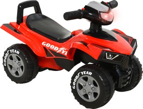 HOMCOM Dětský čtyřkolka bez pedálů pro děti od 18 do 36 měsíců, ATV se světly, klaksonem a tajným úložným prostorem 60x31x42 cm Červená