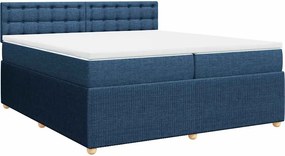 Box spring postel s matrací modrá 200x200 cm textil 3287583