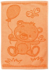 Vesna | Dětský žakárový ručník MEDVÍDEK 30x50 cm oranžový