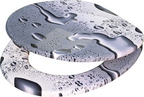 Casaria WC sedátko Waterdrops – soft-close, MDF, šedé